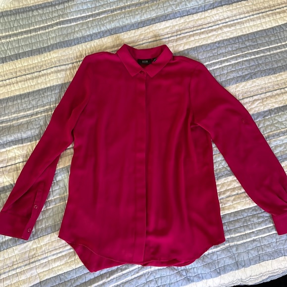 Apt. 9 | Tops | Deep Pink Long Sleeve Blouse Hidden Buttons In Front ...